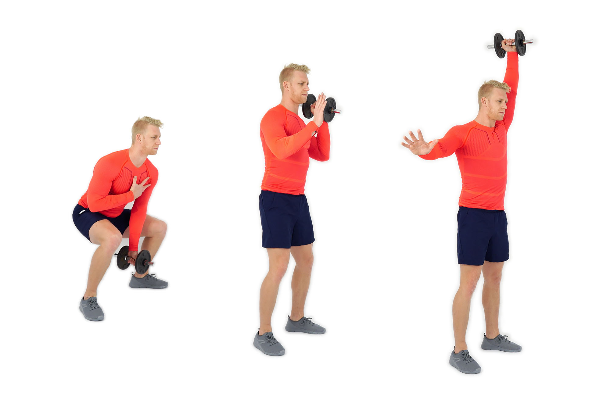 Single-Arm Dumbbell Clean to Hammer Press | Hit My Macros